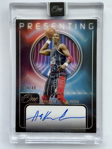 2023-24 One and One Hakeem Olajuwon Presenting Auto 34/49 Jersey Number ...