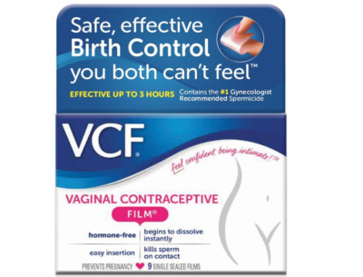 VCF Vaginal Contraceptive Film - 9 Single Sealed Films New In Box ...