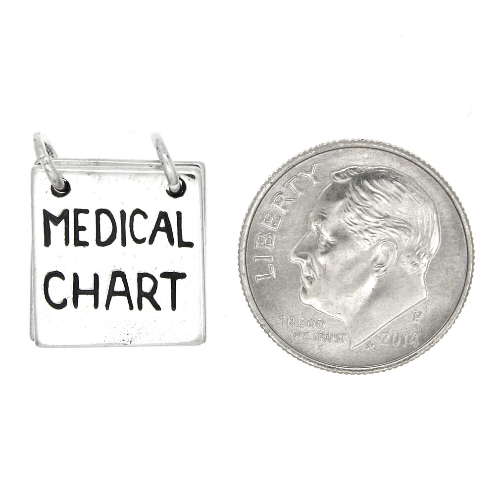 Sterling Silver Stacked Flippable Medical Chart Medical Record Charm or ...
