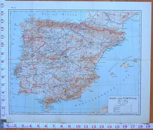MAP/BATTLE PLAN SPAIN & PORTUGAL 1807-1814 NEW CASTILE MURCIA ARAGON ...