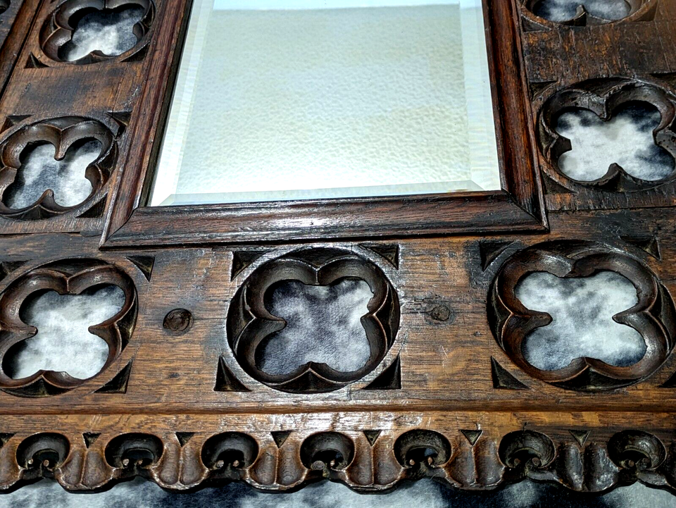 15th Century Gothic Carved Oak Wood Quatrefoil Tracery Panel Antique ...