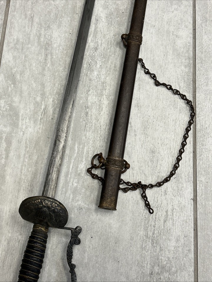 Original Civil War M1860 Federal Officer Staff Sword Eagle Head Handle ...