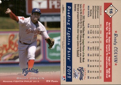 Brody Colvin 2013 Grandstand Reading Fightin Phils RC FREE SHIP ...