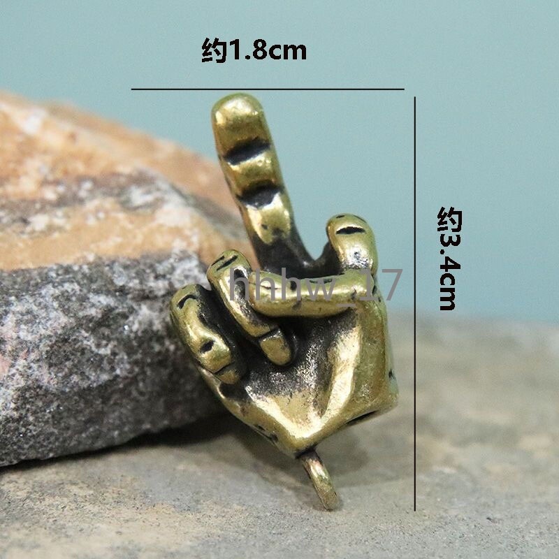 Metal Brass Middle Finger Keychain Fashion Creative Couple Pendant ...
