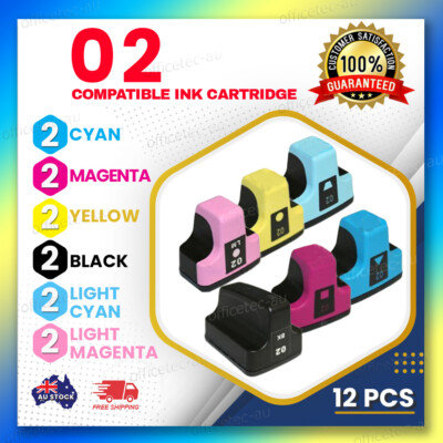 12x Ink Cartridges for HP 02 Photosmart HP 3210 8230 C5180 C6180 C6270 ...