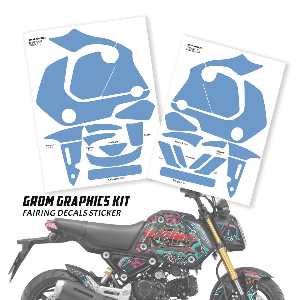 For Honda GROM 125 2021 2022 2023 Wrap Fairing Stickers Set Retro | eBay