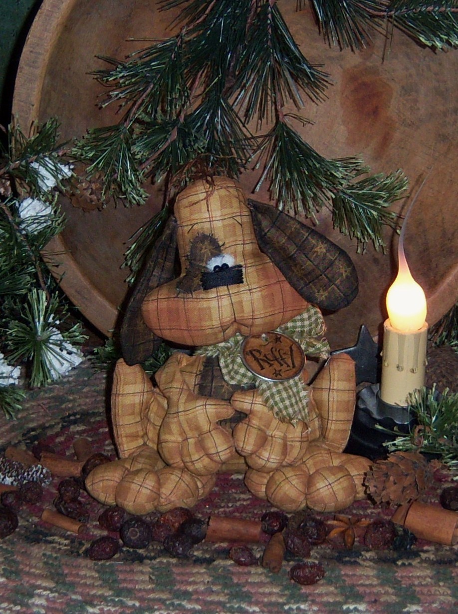 Patti's Ratties Primitive Raggedy Puppy Dog Ornie Doll Paper Pattern ...