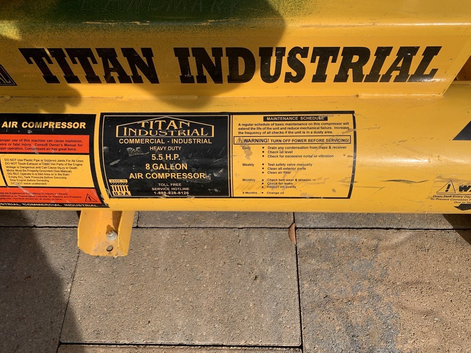 TITAN 5.5HP 8 GALLON AIR COMPRESSOR | eBay