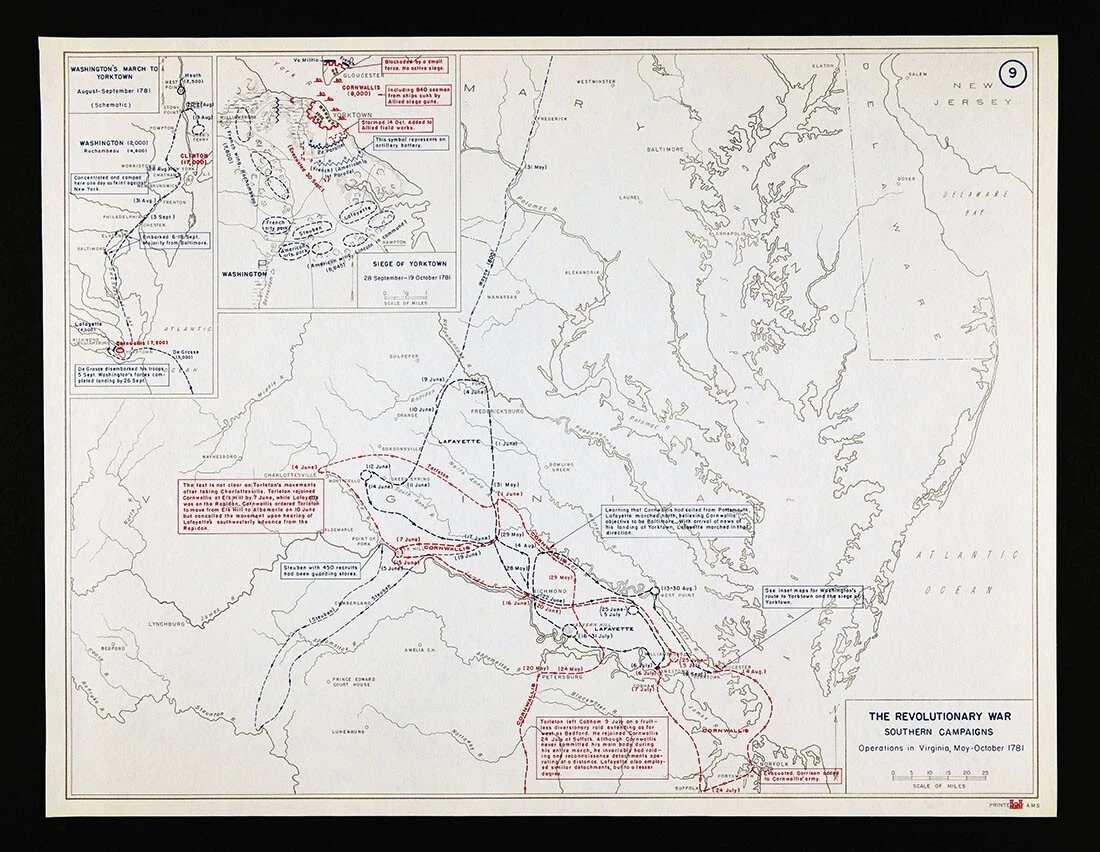 Yorktown Map Revolutionary War