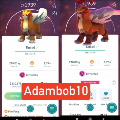 Pokémon G0 | NON SHINY DYNAMAX ENTEI | Tra de 20k dust - Read ...