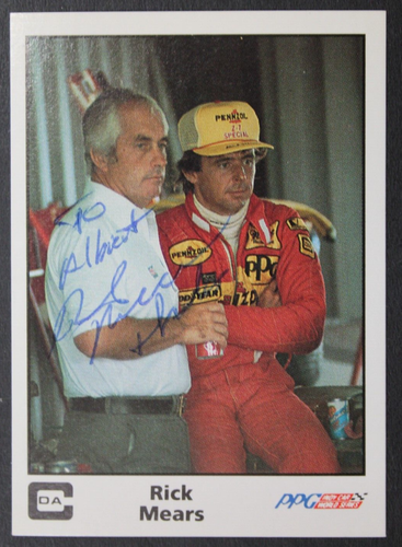 Rick Mears Indy Race Car Driver Autographed Signed 1985 A&S Racing Card ...