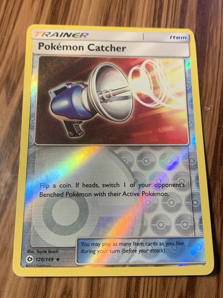 Pokemon Catcher 126/149 Reverse Holo Pokemon TCG Sun & Moon Base Set ...