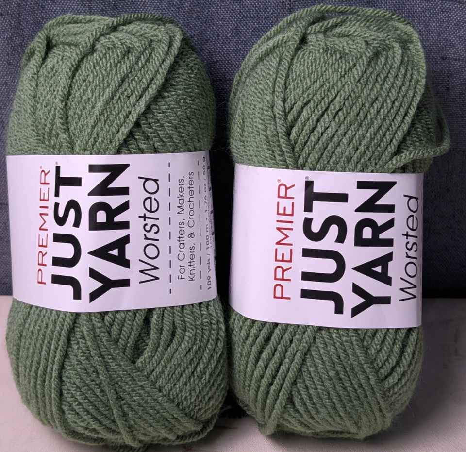 NEW PREMIER Just Yarn Worsted Acrylic #4 Weight 8 Colors 2 Skeins 200m ...