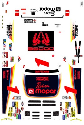 #1 Ted Musgrave Dodge Ram NASTRUK 1998 1/32nd Scale Slot Car Waterslide ...