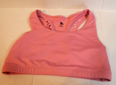 Justice Solid Rose Pink Racerback Perforated Sports Bra Girl's Size 30 ...