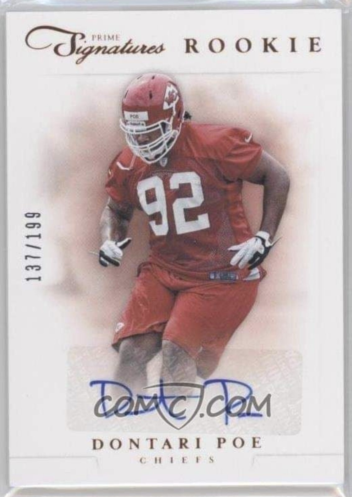 2012 Panini Prime Signatures Dontari Poe Rookie Autograph Card /199 | eBay