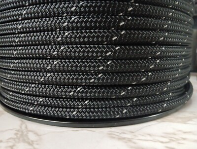 3/8 " x 83 ft. Double Braid-Yacht Braid Polyester Rope . Black ...
