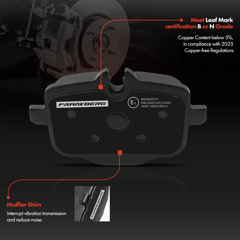 Brake Pads Set Rear for BMW F10 F11 G31 G30 F06 F12 F13 G01 G05 G07 ...