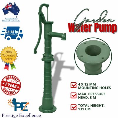 Pitcher Vintage Water Pump Stand Garden World Retro Look Hand Operated ...