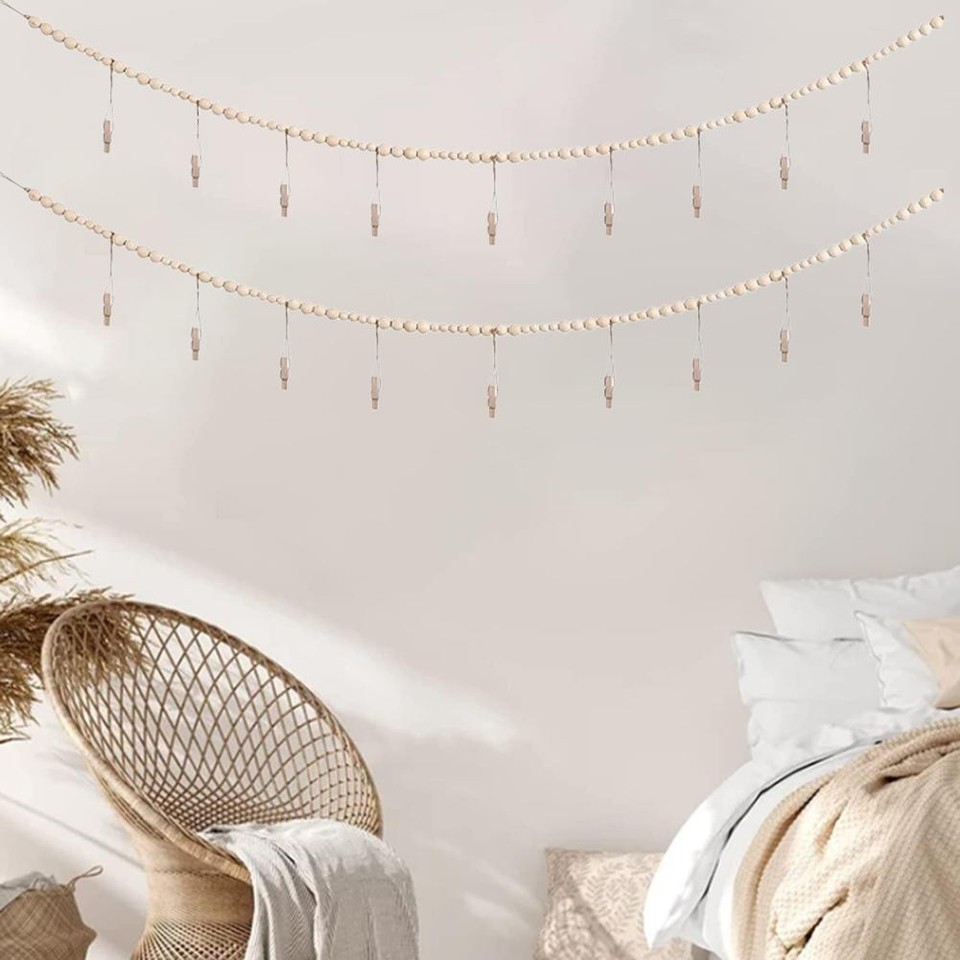 Hanging Photo Display Bead String Decor Artwork Presentation Memory ...