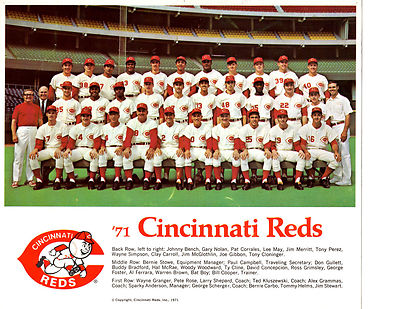 1971 CINCINNATI REDS 8X10 TEAM PHOTO BENCH ROSE MORGAN BASEBALL HOF | eBay