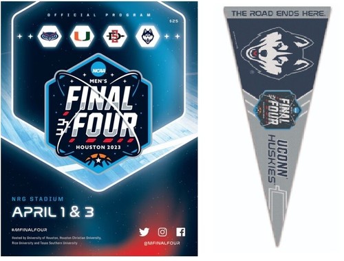 2023 MEN'S CHAMPIONS FINAL FOUR GAME DAY PROGRAM UCONN HUSKIES FELT ...