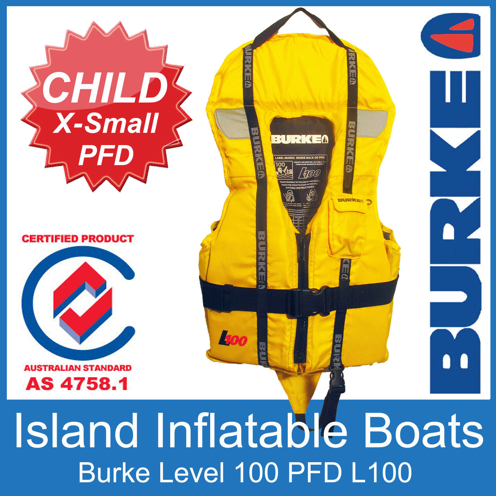 BURKE X-SMALL 25-40KG CHILD LIFE JACKET L100 Junior Lifejacket FREE ...