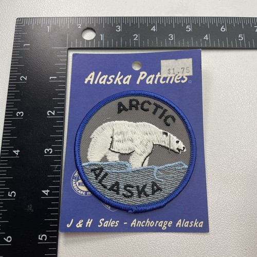 Vtg Stapled-To-Original-Packaging ARCTIC ALASKA POLAR BEAR Patch 241A ...