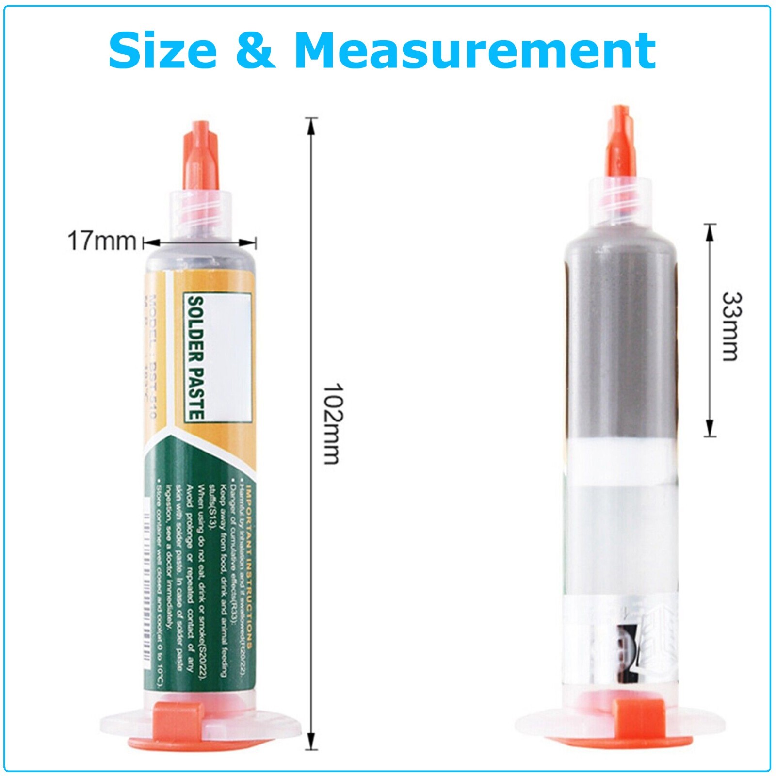 2X 30g BGA Tin Solder Paste Sn63/Pb37 Syringe Liquid Flux Welding ...