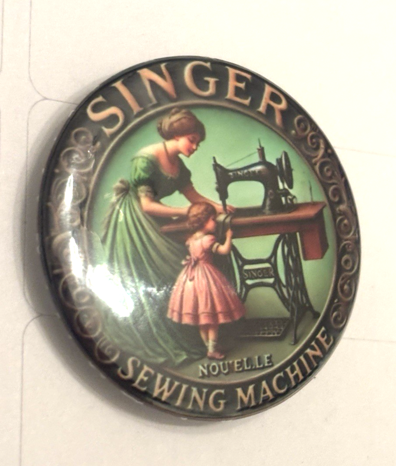 SINGER SEWING MACHINE PIN PINBACK - MOTHER & DAUGHTER | eBay