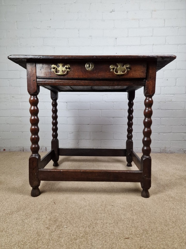 18th Century Oak Bobbin Turned Side Table | eBay UK