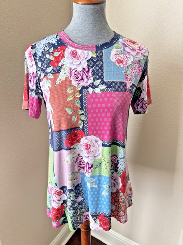Johnny Was Women's Size Small Janie Floral Patchwork Swing Tee | eBay