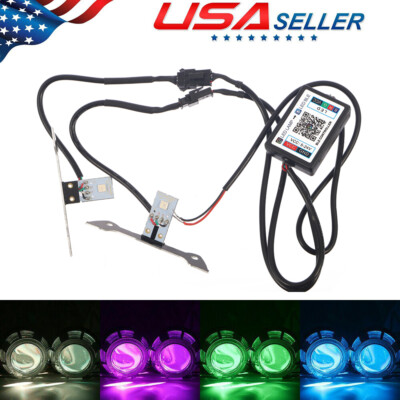 RGB LED Demon Devil Eyes Halo Ring APP Bluetooth Control Fit Xenon&LED ...