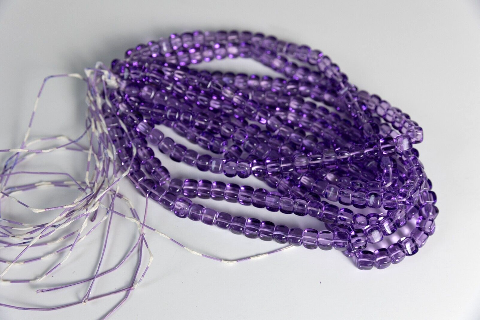 One STRAND~(50) LIGHT PURPLE Czech Pressed Glass Square (7.5x8.5mm ...