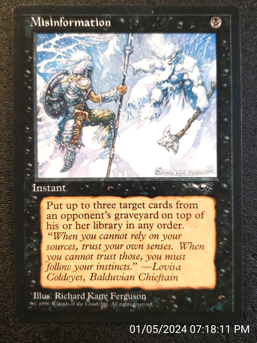 MISINFORMATION X1 MAGIC MTG ALLIANCES NEAR MINT UN-PLAYED (DS3D1C1) | eBay