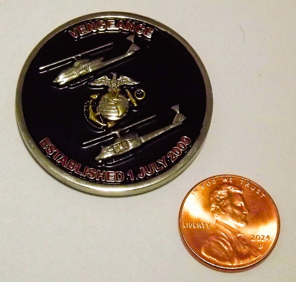 Challenge Coin - USMC - HMLA-469 - Vengeance - Established 01 July 2009 ...