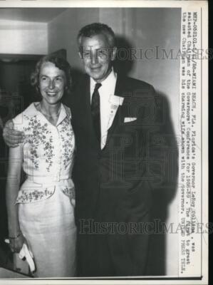 1958 Press Photo Florida new Governor LeRoy Collins first greeted by ...