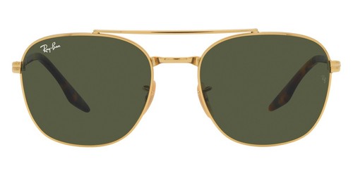 Ray-Ban Sunglasses RB3688 001/31 Gold Havana Square Green Non-Polarized 58mm | eBay