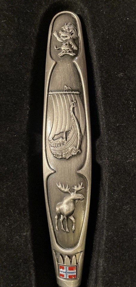Vintage Gifts From Norway Cheese Slicer, Viking & Moose Symbols ...