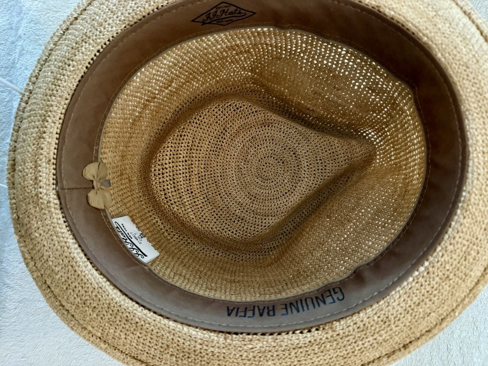 GORGEOUS JJ Hatters Men’s Raffia Straw Fedora Hat. XL. | eBay