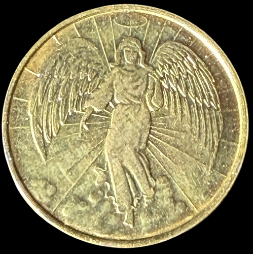 Vintage Gold Tone Angel Medallion Coin | eBay