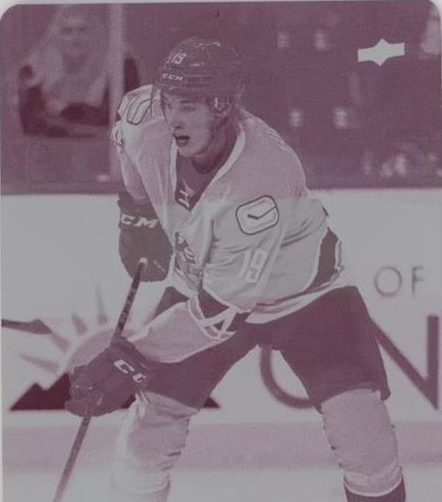 2021-22 Upper Deck AHL - Carson Focht #94 Printing Plate Magenta ...