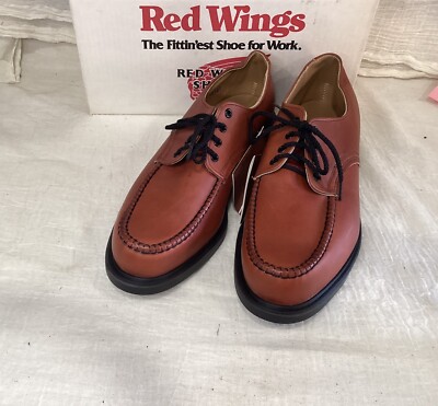 GREAT RED WING MOC TOE Made in USA 0104 Brown Leather Shoes NEW in Box ...