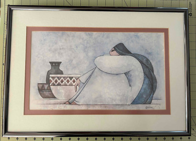 G E Mullan Vintage Print of Woman Resting - Framed & Matted | eBay