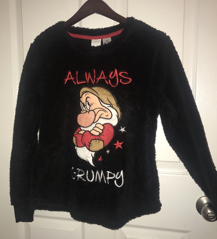 Disney Always Grumpy Yth Long Sleeve Fuzzy Soft Sweater Embroidered Sz ...