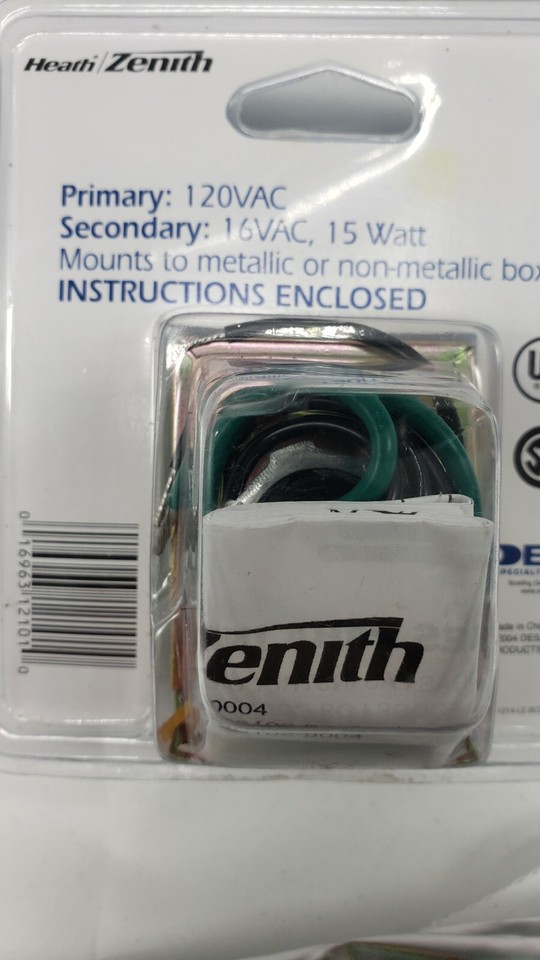 HEATH ZENITH WIRED TRANSFORMER 16VAC 68613 doorbell LE-121AC-A AC 16v ...