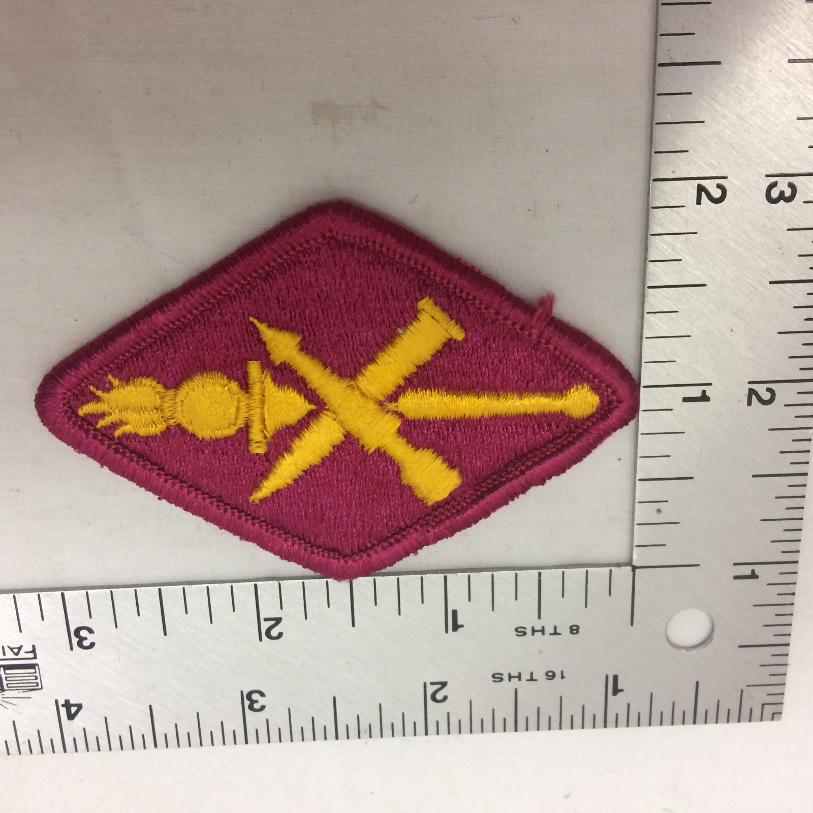 Vintage Military Patch Army Missile Munitions School Plastic Back Red ...