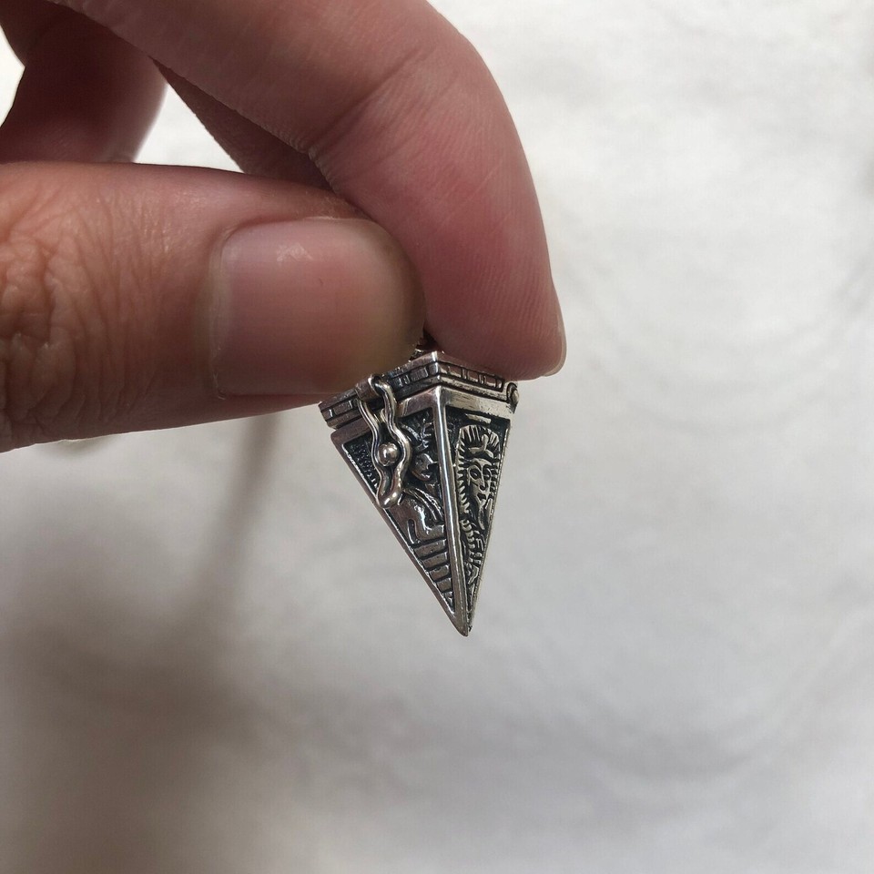 Handcrafted 925 Sterling Silver Egyptian Pyramid Locket Pharaoh ...