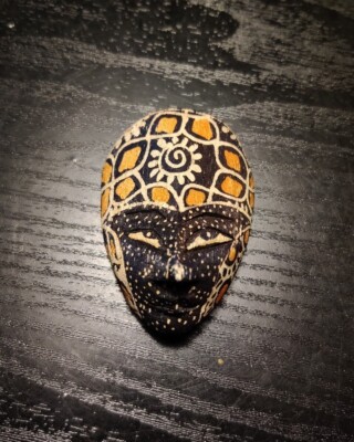 Indonesia Indonesian Head Mask Tribal Charm Wood Sculpture Souvenir | eBay