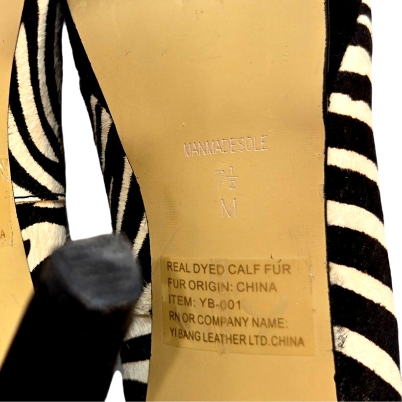 Chico's Shoes 7.5 Zebra Print Buckles Platform Open Toe High Heel Pump ...